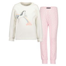 Pyjama Blue Seven, Kinder, Gr. 104 (110), weiß (sanftes weiß), Jersey, Obermaterial: 100% Baumwolle, bedruckt, unifarben, regular fit normal, Rundhals, Rippbündchen, Homewear-Sets, mit süßem Einhorn-Frontmotiv