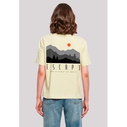 T-Shirt F4NT4STIC "Escape Discover the World Forest Landscape", Damen, Gr. 4XL, gelb (softgelb), Obermaterial: 100% Baumwolle, oversize, Rundhals, ohne Bündchen, Shirts, Discover the World