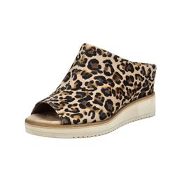 Tamaris Damen Pantolette "Tamaris Pantoletten Leder", Gr. 38leopard, Leder, Schuhe