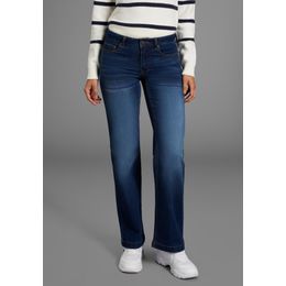 Comfort-fit-Jeans Kangaroos, Damen, Gr. 32, N-Gr, dunkelblau us, Denim/Jeans, Obermaterial: 79% Baumwolle, 19% Polyester, 2% Elasthan, Basic, comfort fit lang, Jeans