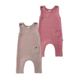 Jumpsuit Liliput, Jungen, Gr. 74, EURO-Gr&ouml;&szlig;en, braun (braun, rosa), 80% Baumwolle, 20% Polyester, ohne Ausschnitt, Overalls Jumpsuit, mit praktischen Druckkn&ouml;pfen im Schritt