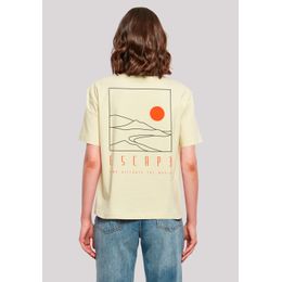 T-Shirt F4NT4STIC "Escape Discover the World Landscape", Damen, Gr. 4XL, gelb (softgelb), Obermaterial: 100% Baumwolle, oversize, Rundhals, ohne Bündchen, Shirts, Discover the World