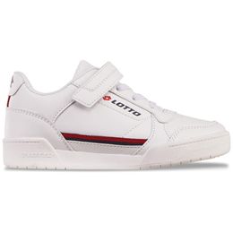 Sneaker Lotto, Kinder, Gr. 25, rot (weiß, rot), Synthetik, clean, Schuhe, - vielseitig zu kombinieren