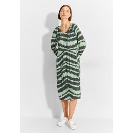 Blusenkleid Cecil, Damen, Gr. XL (44), US-Gr&ouml;&szlig;en, gr&uuml;n (cool khaki), Stoff, 100% Viskose, gemustert, gerade kniebedeckend, V-Ausschnitt, B&uuml;ndchen, Kleider Blusenkleid, mit Taillierung