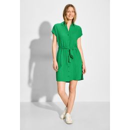 Blusenkleid Cecil, Damen, Gr. XXL (46), US-Gr&ouml;&szlig;en, gr&uuml;n (fresh apple gr&uuml;n), Stoff, 56% Viskose, 43% Polyester, 1% Elasthan, unifarben, gerade kurz, V-Ausschnitt, B&uuml;ndchen, Kleider Blusenkleid, mit Knopfleiste