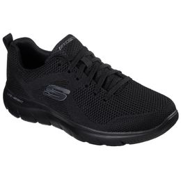 Sneaker Skechers "SUMMITS", Herren, Gr. 45, schwarz, Textil, Schuhe Sneaker, mit gepolstertem Schaftrand, Freizeitschuh, Halbschuh, Schn&uuml;rschuh