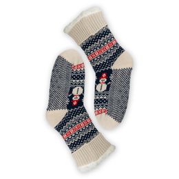 Socken Capelli New York "Haussocken blue combo", Damen, Gr. 35-38, navy combo, Polyester, gemustert, mehrfarbig, Socken, rutschsicher, feinstrick, warm gefüttert