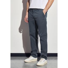 Chinohose Street One MEN, Herren, Gr. 33, L&auml;nge 32, grau blau, Web, 98% Baumwolle, 2% Elasthan, unifarben, regular fit lang, Hosen Chinohose, aus Baumwolle mit Stretchanteil