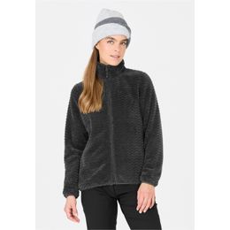 Fleecejacke WHISTLER "Matra", Damen, Gr. 36, grau (anthrazit), 100% Polyester, unifarben, kurz, hoch geschlossener Ausschnitt, Jacken Fleecejacke, mit stilvollem Muster und kuscheligem Tragegef&uuml;hl
