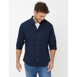 Langarmhemd Brax "Style DANIEL", Herren, Gr. XL, Normalgr&ouml;&szlig;en, blau (nachtblau), Web, 97% Baumwolle, 3% Elasthan, Hemden