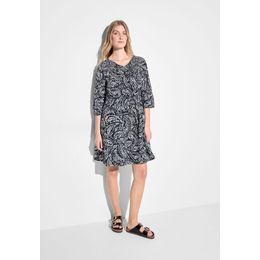 Blusenkleid Cecil, Damen, Gr. XXL (46), US-Größen, schwarz, Web, 100% Baumwolle, Paisley, gerade knielang, Rundhals, Bündchen, Kleider, aus 100% Baumwolle