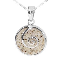 Kette mit Anhänger DUR "DUR Kette mit Anhänger Spirale - Strandsand" Gr. 40, silber, Halsketten, Damen, 40cm, Silber 925 (Sterlingsilber), L: 40