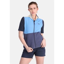 Funktionsweste KARI TRAA "Ane", Damen, Gr. L, blau, 100% Polyester, normal, hoch geschlossener Ausschnitt, Westen Funktionsweste, mit recycelten Materialien