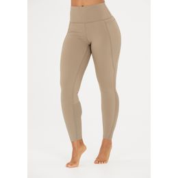 ENDURANCE ATHLECIA Trainingstights ATHLECIA "Aliya", Damen, Gr. 42, EURO-Größen, beige, 75% Nylon, 25% Elasthan, unifarben, Hosen, im stretchy Design mit flachen Nähten
