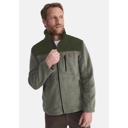 Fleecejacke HERO by John Medoox "JOEL Heavy Strick-Fleecejacke", Herren, Gr. L, gr&uuml;n (olive melange), Fleece, 100% Polyester, regular fit, Jacken Fleecejacke, Sherpa fleece Straight Fit Casual Sherpa f&uuml;r Herren