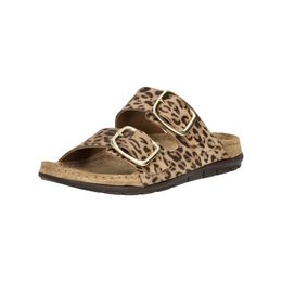 Pantolette Rohde "Rohde Pantoletten Veloursleder", Damen, Gr. 37, leopard, Veloursleder, Schuhe Pantolette