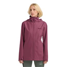 Regenjacke Jack Wolfskin "TRAILTIME 2L JKT W", Damen, Gr. 3XL, raisin, Obermaterial: 100% Polyester, Jacken, Wasserabweisend, winddicht, atmungsaktiv, Übergangsjacke, Topseller