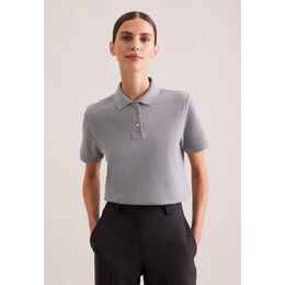 Poloshirt Seidensticker "Schwarze Rose", Damen, Gr. L, grau, 100% Baumwolle, unifarben, regular fit, Shirts, Polo Uni