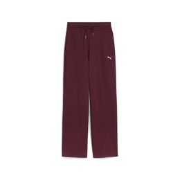 Sporthose Puma "Puma Class Straight Fit High-Waist-Hose Damen", Damen, Gr. L, Normalgrößen, ruby shimmer rot, Obermaterial: 32% Polyester, 68% Baumwolle; Rippe: 97% Baumwolle, 3% Elasthan; Tasche – Oben: 100% Baumwolle, unifarben, comfort fit, Hosen