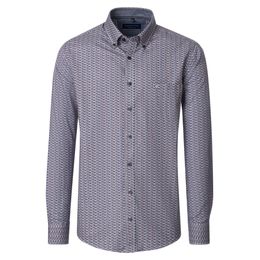 Langarmhemd Casamoda "Casamoda Freizeithemd Print", Herren, Gr. 5XL, Normalgrößen, rot, 100% Baumwolle, bedruckt, comfort fit, Hemden