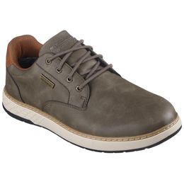 Schnürschuh Skechers "GARLAN", Herren, Gr. 47,5, grün (olivgrün), Lederimitat, Schuhe, Trekking Schuh, Sneaker, Freizeitschuh mit Kontrastnähten