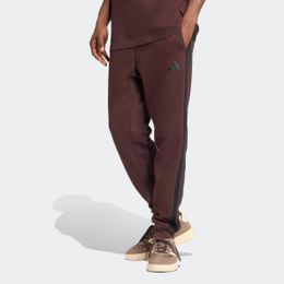 Sporthose adidas Sportswear "M 3S FL TC PT", Herren, Gr. L, N-Gr, shadow braun, schwarz, Obermaterial: 55% Baumwolle, 36% Polyester, 9% Viskose, Hosen