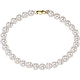 Perlenarmband Firetti "Schmuck Geschenk Silber 925 Armschmuck Armband Armkette" Gr. 19, gold (gelbgoldfarben, weiß), Armbänder, Damen, 19, Perlen Silber 925 (Sterlingsilber), Perlen, Silber 925 (Sterlingsilber), mit Perle (synth.)