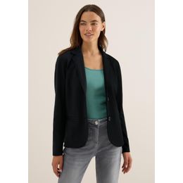 Kurzblazer Cecil, Damen, Gr. L42, grün (schwarz), Stoff, 74% Viskose, 24% Polyester, 2% Elasthan, unifarben, normal normal, V-Ausschnitt, abgesteppt, Blazer, mit Reverskragen