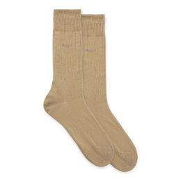 Businesssocken BOSS "2P RS Uni CC", Herren, Gr. 39-42, beige (medium beige 261), Baumwollmischung, unifarben, normal, Socken, mit Markenlogo