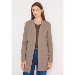 Strickjacke Cecil, Damen, Gr. L (42), toffee cream melange, Web, 37% Baumwolle, 34% Polyacryl, 26% Polyester, 3% Elasthan, unifarben, comfort fit normal, ohne Ausschnitt, normaler offener Saum, Strickjacken, im soften Baumwoll-Mix