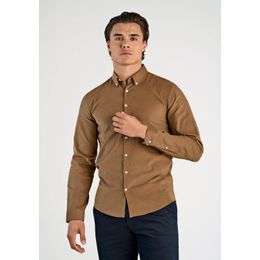 Langarmhemd LINDBERGH "LINDBERGH Cordhemd", Herren, Gr. L, Normalgrößen, dusty braun, Obermaterial: 100% Baumwolle, Hemden