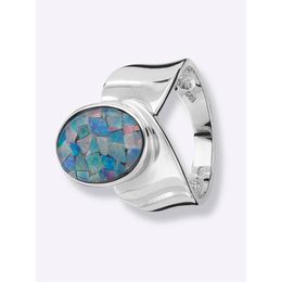 Fingerring Lady Gr. 16, silber (silber 925), Fingerringe, Damen, 16, Glas Silber 925 (Sterlingsilber), Glas, Silber 925 (Sterlingsilber), Fingerring