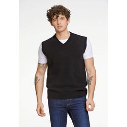 Pullunder LINDBERGH "LINDBERGH Pullunder", Herren, Gr. M, schwarz, Obermaterial: 80% Lammwolle, 20% Nylon, V-Ausschnitt, Pullover