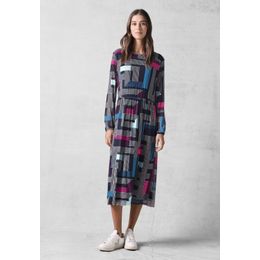 Midikleid Cecil, Damen, Gr. XXL (46), US-Gr&ouml;&szlig;en, blau (deep petrol), Stoff, 95% Polyester, 5% Elasthan, bedruckt, gerade wadenlang, Rundhals, B&uuml;ndchen, Kleider Midikleid, soft und trageangenehm
