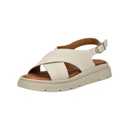 Riemchensandale Tamaris "Tamaris Sandalen Leder", Damen, Gr. 37, wei&szlig; (ivory), Leder, Schuhe Riemchensandale