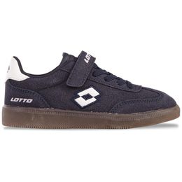 Sneaker Lotto, Kinder, Gr. 34, blau (navy, weiß), Synthetik, mehrfarbig, Schuhe, - praktisch: mit Elastiksenkeln - ganz ohne Schnüren