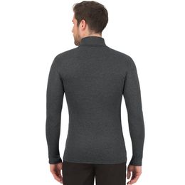 Rollkragenshirt TRIGEMA "TRIGEMA Rollkragenshirt", Herren, Gr. L, grau (anthrazit, melange), 95% Baumwolle, 5% Elastan, Basic, Shirts
