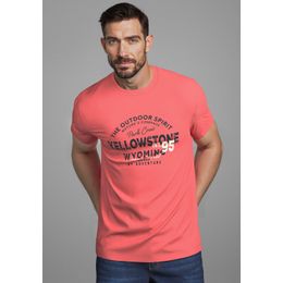 MAN'S WORLD Rundhalsshirt MAN'S WORLD "Neue Kollektion", Herren, Gr. 4XL (68/70), orange (koralle), Single Jersey, Obermaterial: 100% Baumwolle, bedruckt, regular fit, Rundhals, Shirts, mit Print
