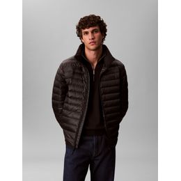 Steppjacke Calvin Klein "LS LT WT NYLN CHNNLD", Herren, Gr. XXL, schwarz, Web, Obermaterial: 100% Polyamid, unifarben, regular fit normal, Rundhals, eingesetzt gerader Abschluss, Jacken, Mit Rundhalsausschnitt