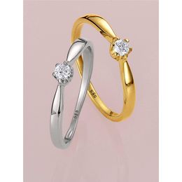 Fingerring Lady Gr. 18, silber (wei&szlig;gold 375), Fingerringe, Damen, 18, Gold Metall, Gold, Metall, Fingerring