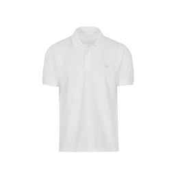 Poloshirt TRIGEMA "TRIGEMA Poloshirt DELUXE Piqué", Herren, Gr. L, weiß, 100% Baumwolle, Basic, Shirts
