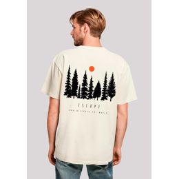 T-Shirt F4NT4STIC "Oversize Escape Discover the World Forest", Herren, Gr. L, beige (sand), Obermaterial: 100% Baumwolle, oversize, Rundhals, ohne Bündchen, Shirts, Discover the World