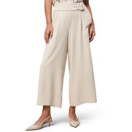 Stoffhose Zero "Damen Hose mit weitem Bein und Gürtel 26 Inch", Damen, Gr. 42, Normalgrößen, beige (french oak), Web, Obermaterial: 100% Polyester. Ärmelfutter: ohne Futter., Strukturmuster, figurbetont lang, Hosen, Gürtel