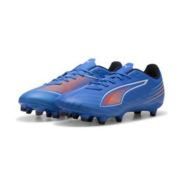 Fußballschuh Puma "ULTRA 6 PLAY FG/AG Fußballschuhe Damen", Gr. 36, weiß (ultra blau weiß glowing rot), Obermaterial: Textil, Synthetik; Futter: Textil; Innensohle: Textil; Laufsohle: Synthetik, Schuhe
