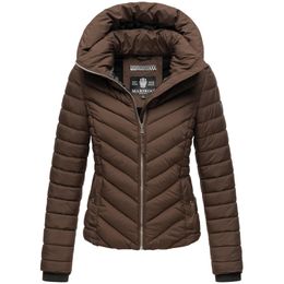 Steppjacke Marikoo "Kagomee", Damen, Gr. S (36), braun (schwarz choco), 100% Polyester, Jacken, mit großer Kapuze