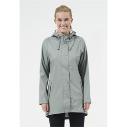 Outdoorjacke WEATHER REPORT "PETRA", Damen, Gr. 36, gr&uuml;n (gr&uuml;n, grau), 100% Polyester, bedruckt, unifarben, lang, hoch geschlossener Ausschnitt, Jacken Outdoorjacke, mit 5.000 mm Wassers&auml;ule