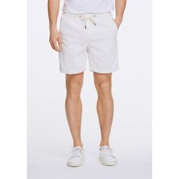 Shorts LINDBERGH "LINDBERGH Freizeitshorts", Herren, Gr. L, sanftes weiß, Obermaterial: 100% Baumwolle, relaxed fit, Hosen