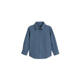 Marc O'Polo Langarmhemd MARC O'POLO "aus Baumwolle in Flanell-Optik", Jungen, Gr. 104/110, Normalgrößen, schwarz navy check, Obermaterial: 100% Baumwolle, kariert, regular fit normal, Manschette, Hemden