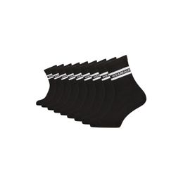 alife and kickin Tennissocken ALIFE & KICKIN "Herren 9 PACK - DennisAK", Herren, Gr. 43-46, schwarz, 75% Baumwolle, 20% Polyester, 3% Polyamid, 2% Elasthan, normal, Socken Tennissocken, lange Sportsocken mit Streifen, aus Baumwolle mit weichem Bund