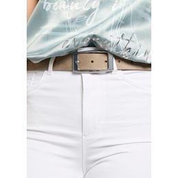 Ledergürtel Laura Scott, Damen, Gr. 85, grau (taupe), Rindsleder, unifarben, Gürtel, für Damen im zeitlos edlem Design aus Velour-Leder - NEW
